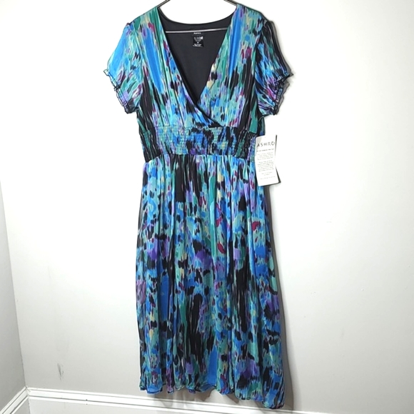 Ashro | Dresses | Ashro Multicolor Short Sleeve Dress Size 2 | Poshmark